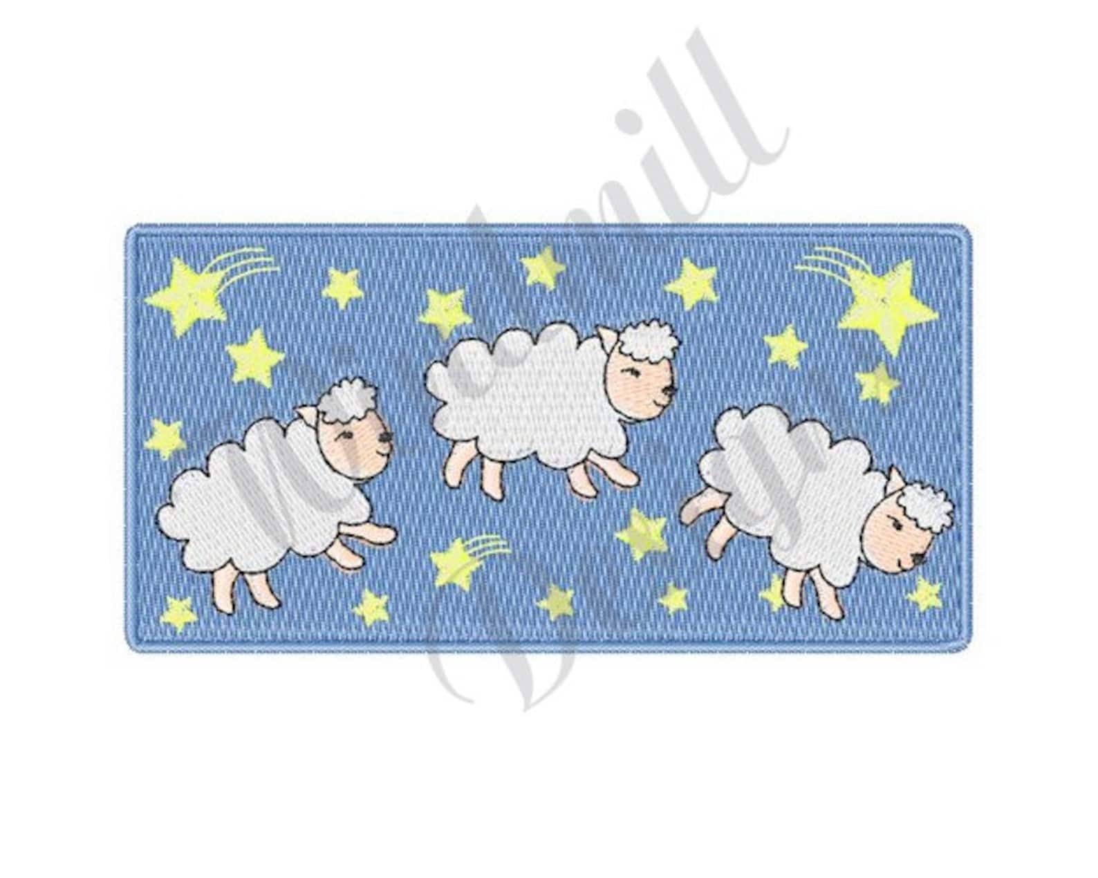 Counting Sheep Machine Embroidery Design Embroidery | Etsy