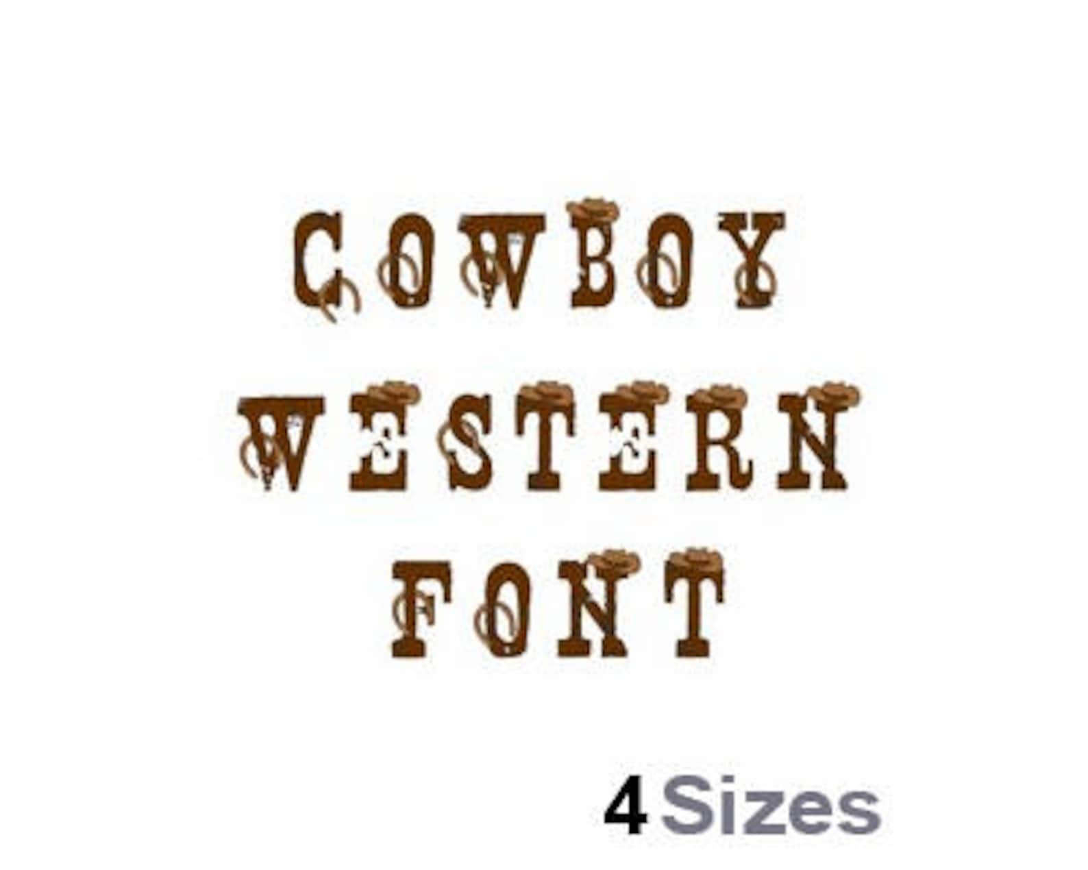 Cowboy Western Machine Embroidery Font Embroidery Alphabet | Etsy