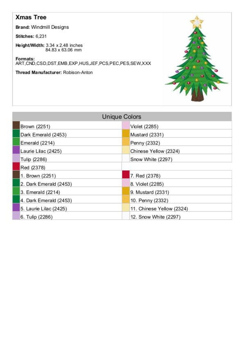 Christmas Tree Machine Embroidery Design, Embroidery Designs, Machine ...