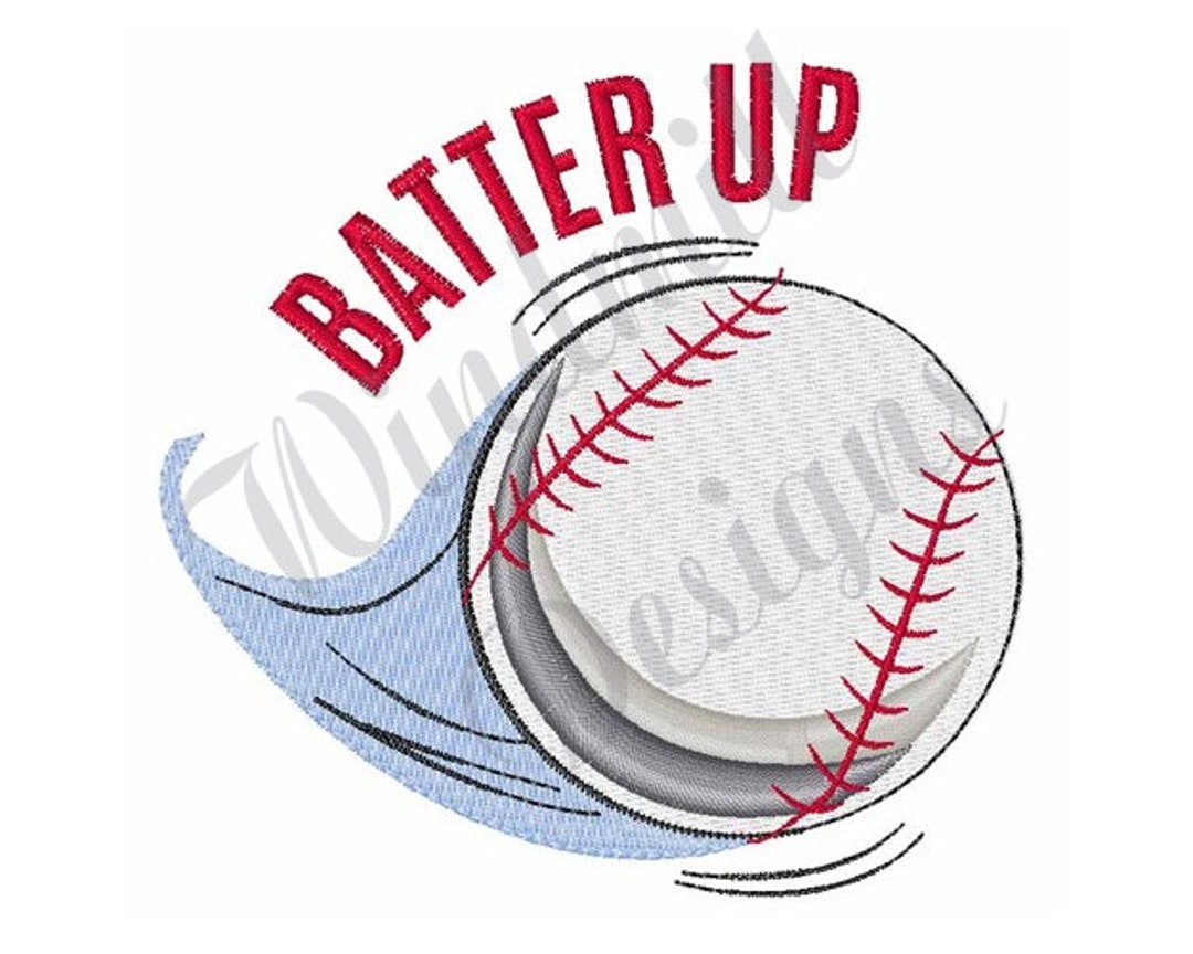 Batter up Baseball - Machine Embroidery Design, Embroidery Designs ...