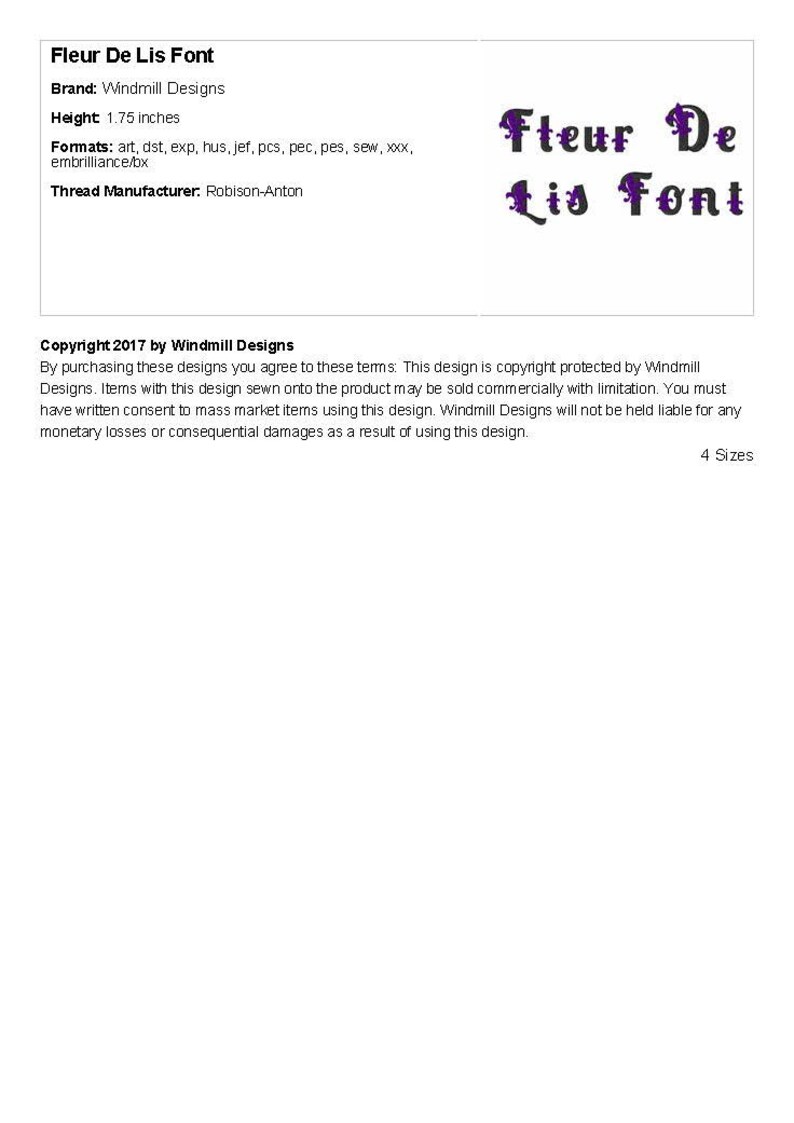 Fleur De Lis Machine Embroidery Font Instant Download Embroidery ...