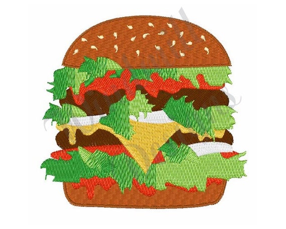 Cheeseburger Machine Embroidery Design Embroidery Designs | Etsy