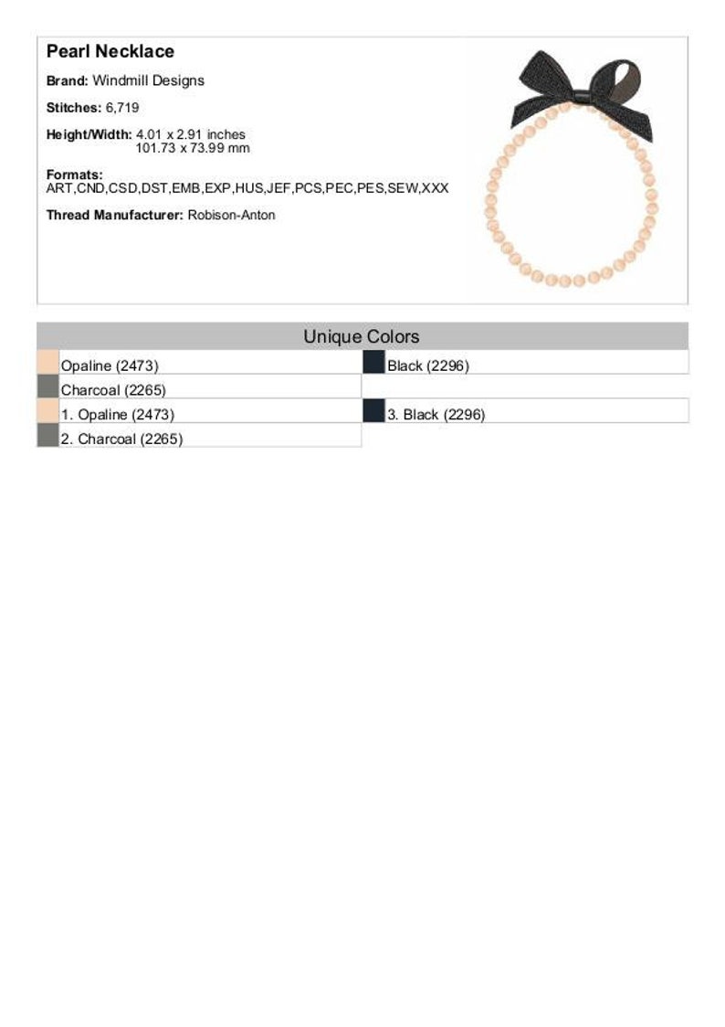 Pearl Necklace -machine Embroidery Design, Embroidery Designs, Machine ...