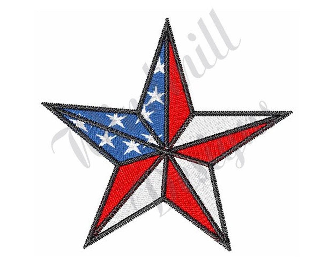 American Flag Star - Machine Embroidery Design, Embroidery Designs ...