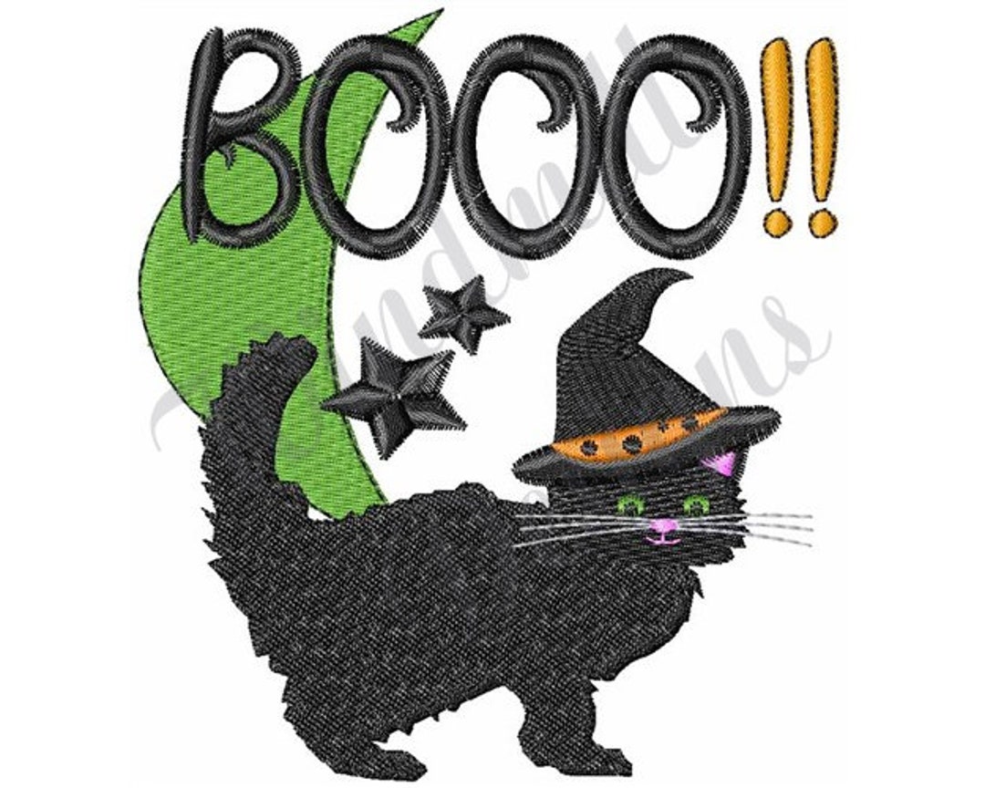 Halloween Cat Boo - Machine Embroidery Design, Embroidery Designs ...