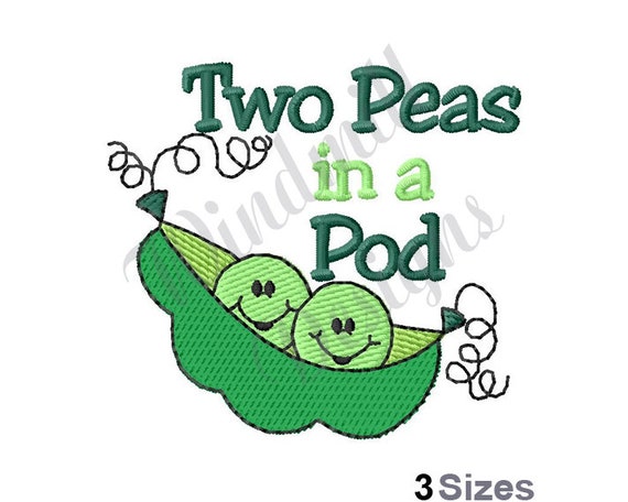 Two Peas in A Pod Machine Embroidery Design. - Etsy