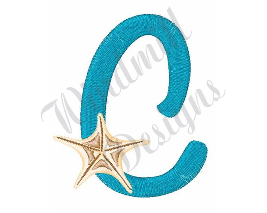 Seashell Font Uppercase Letter C - Machine Embroidery Design ...