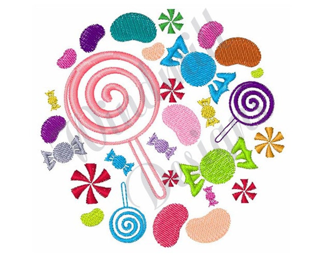 Candy Sweets - Machine Embroidery Design, Embroidery Designs, Machine ...