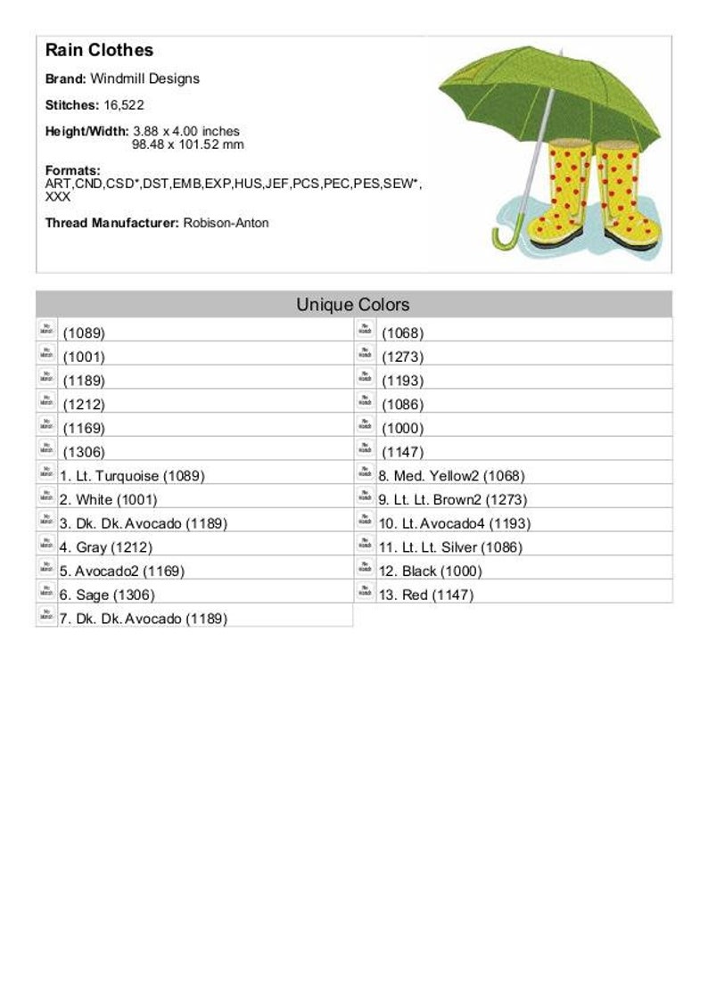 Umbrella & Rain Boots Machine Embroidery Design Embroidery - Etsy
