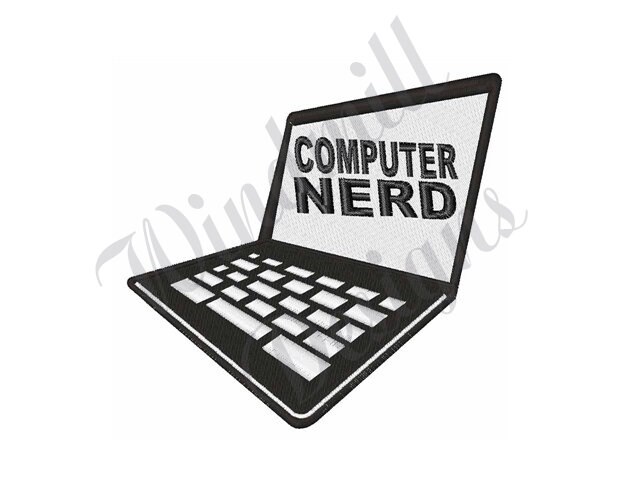 Computer Nerd Laptop Machine Embroidery Design Embroidery - Etsy