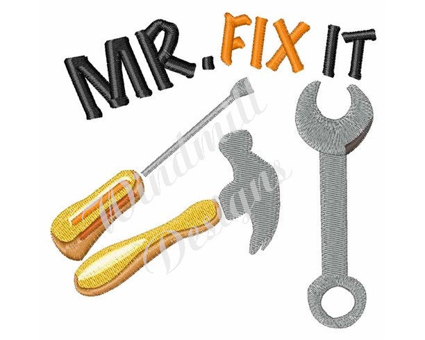 Mr Fix It Machine Embroidery Design Embroidery Designs | Etsy
