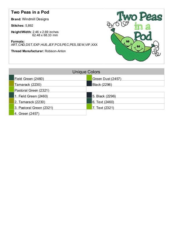 Two Peas in A Pod Machine Embroidery Design. - Etsy