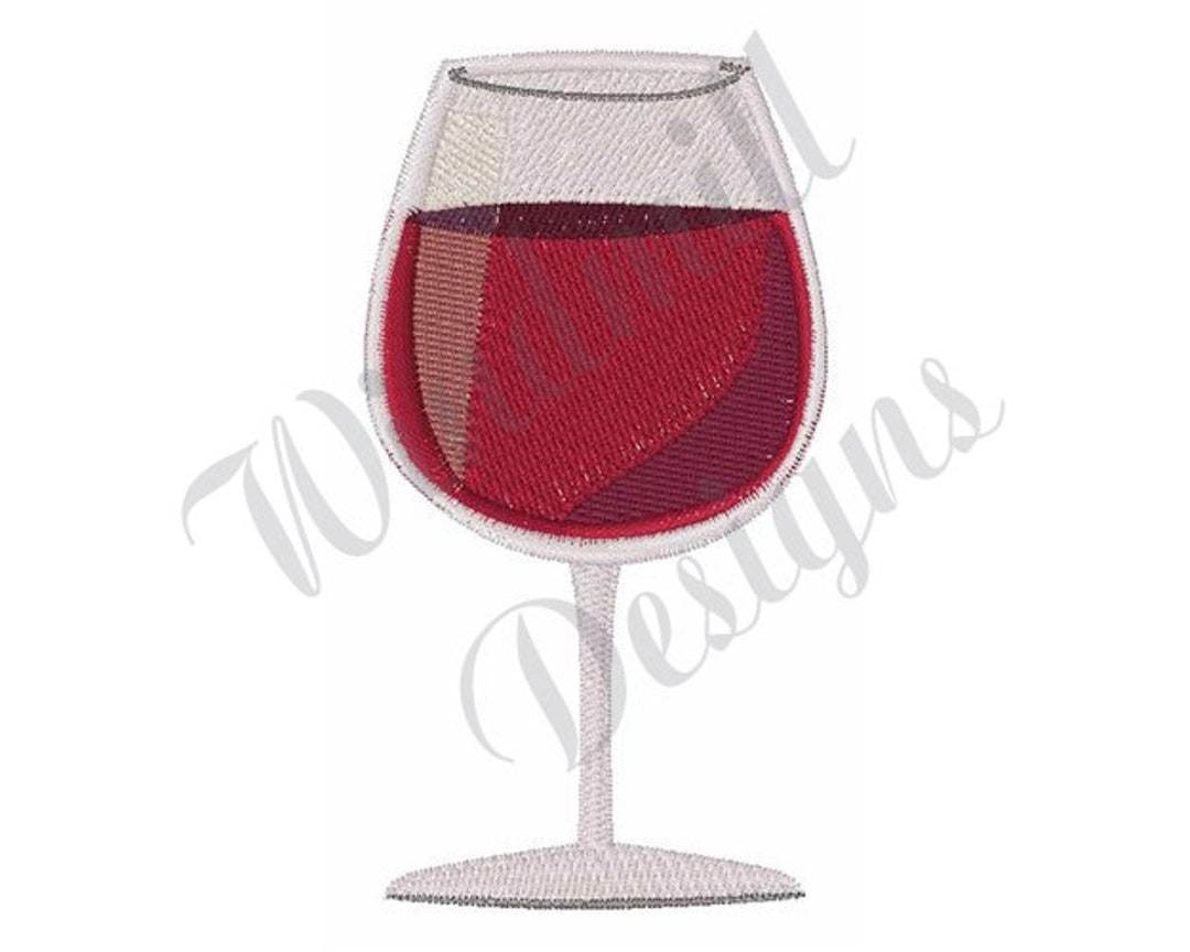 Wine Glass - Machine Embroidery Design - Etsy