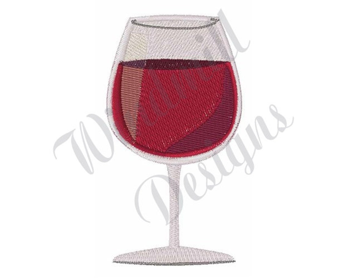 Wine Glass - Machine Embroidery Design - Etsy