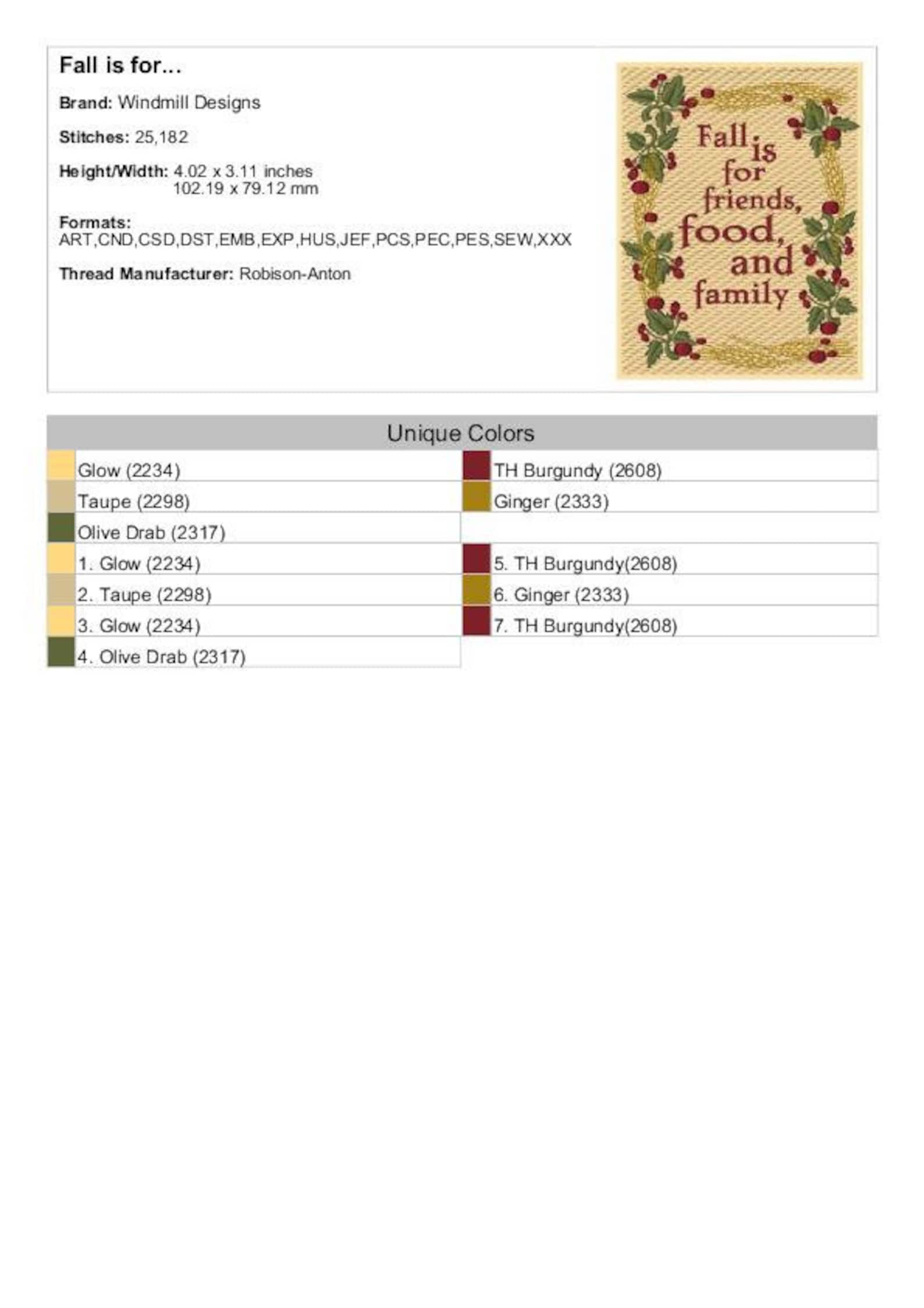 Fall Friends and Family - Machine Embroidery Design, Embroidery Designs ...