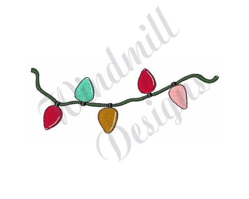 Christmas Lights Machine Embroidery Design Embroidery | Etsy