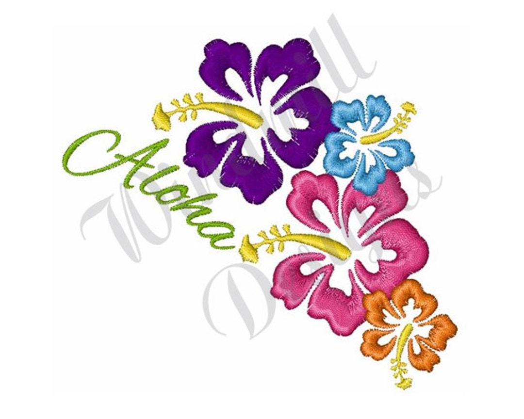 Aloha Flowers - Machine Embroidery Design, Embroidery Designs, Machine ...