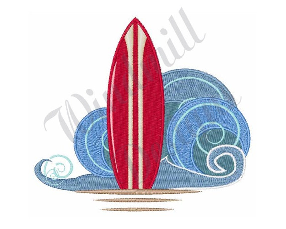 Surfboard Machine Embroidery Design Embroidery Designs | Etsy