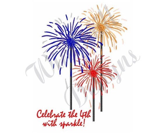 Fireworks Machine Embroidery Design Embroidery Designs | Etsy