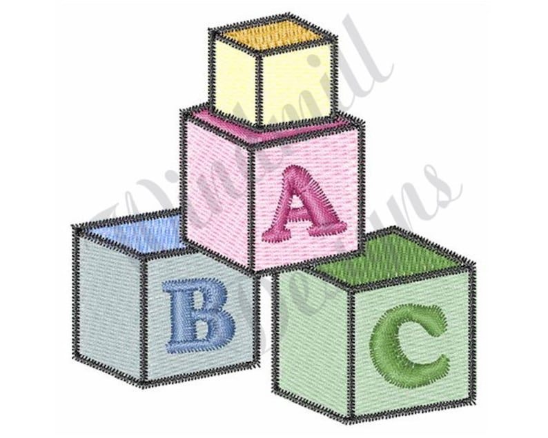 ABC Baby Blocks Machine Embroidery Design Embroidery | Etsy