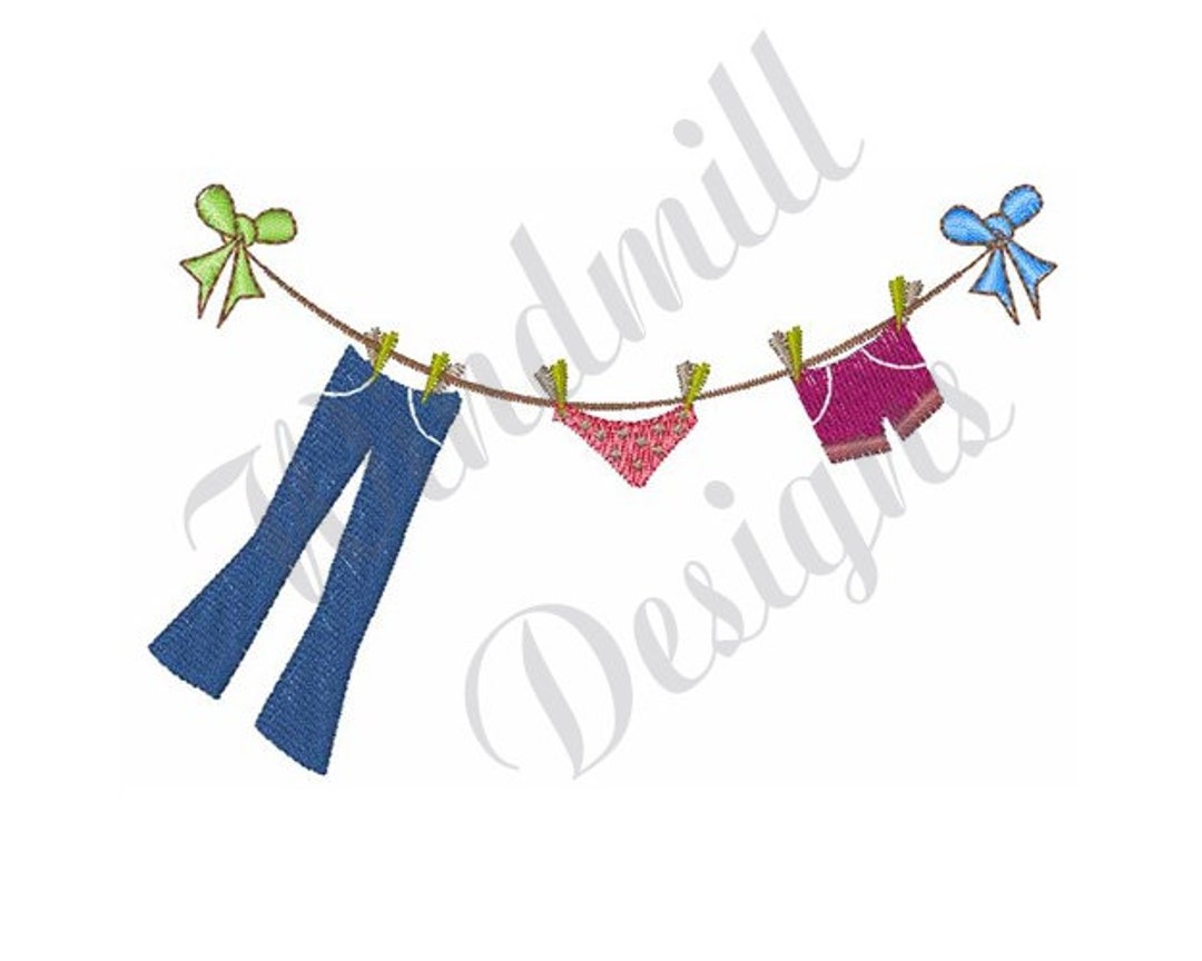 Clothes Line - Machine Embroidery Design, Embroidery Designs, Machine ...