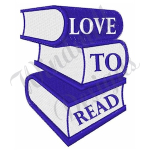 Love to Read Books Machine Embroidery Design, Embroidery Designs ...