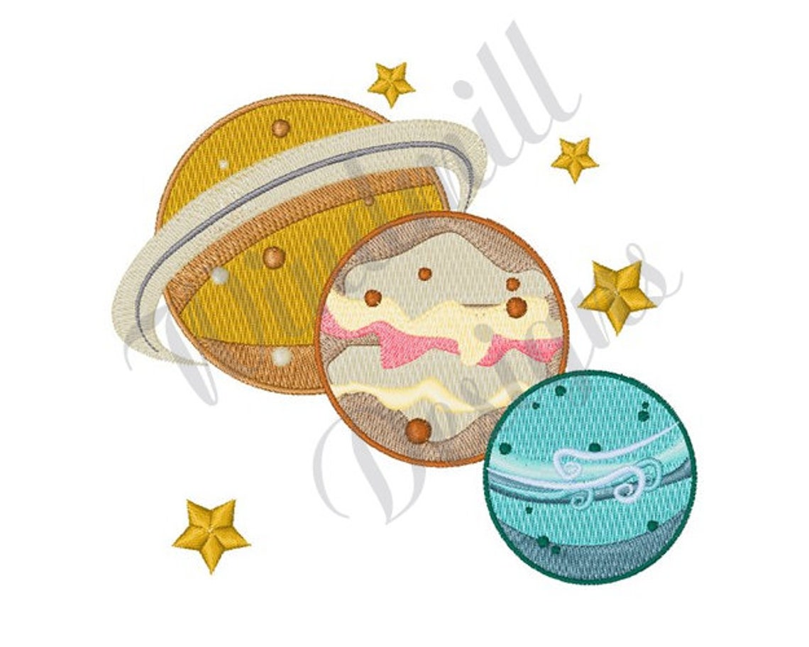 Solar System Planets Machine Embroidery Design | Etsy