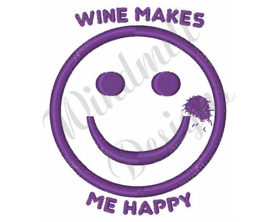 Wine Smiley Face -machine Embroidery Design, Embroidery Designs ...