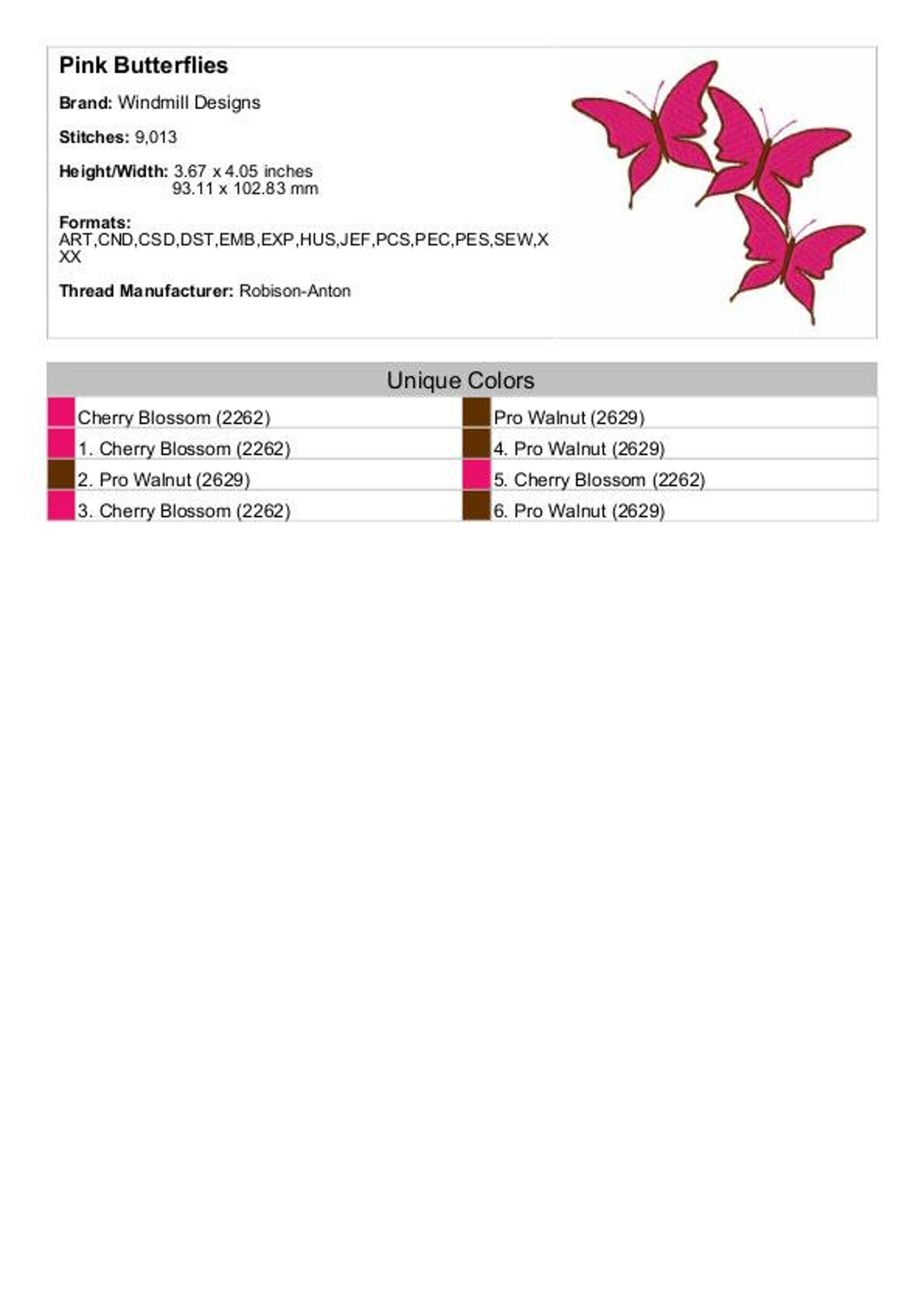 Pink Butterflies -machine Embroidery Design, Embroidery Designs ...
