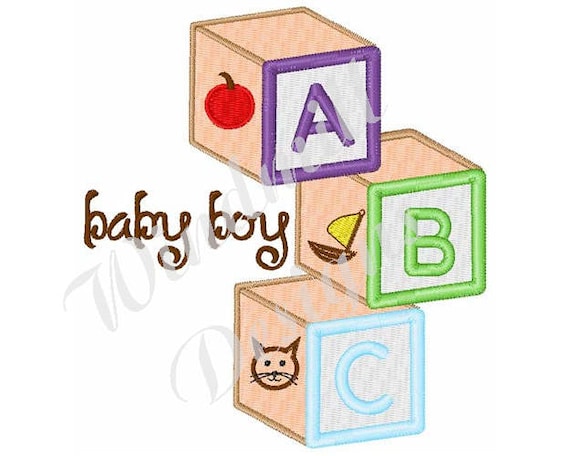 Baby Blocks Machine Embroidery Design Embroidery Designs | Etsy