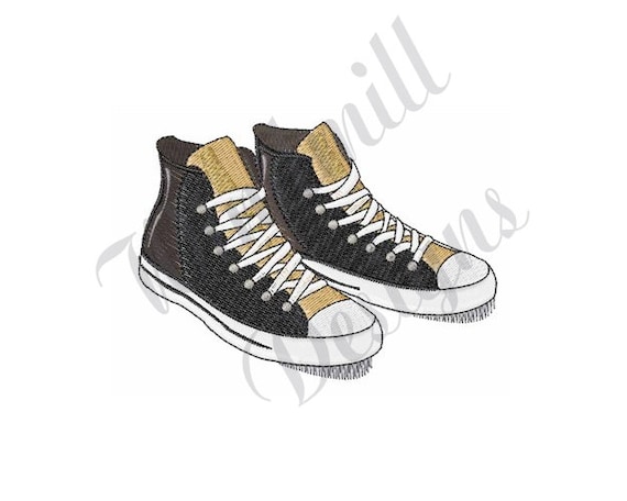 High Top Sneakers Machine Embroidery Design Embroidery | Etsy