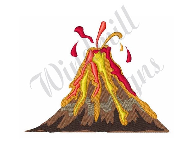 Volcano Eruption machine Embroidery Design Embroidery - Etsy