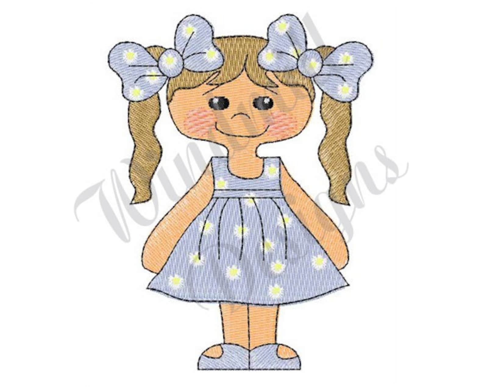 Little Girl Machine Embroidery Design Embroidery Designs | Etsy