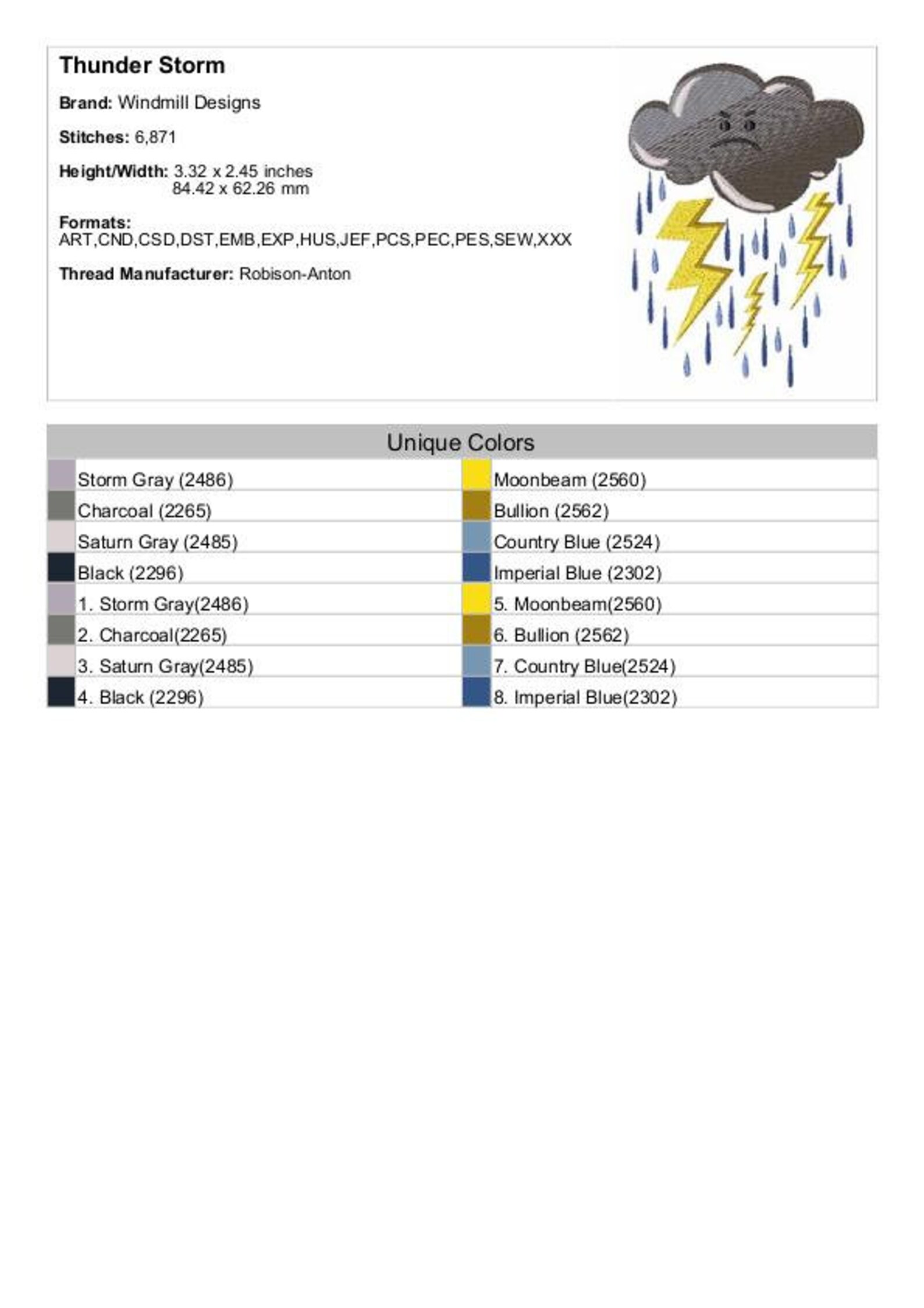 Storm Cloud machine Embroidery Design Embroidery Designs | Etsy