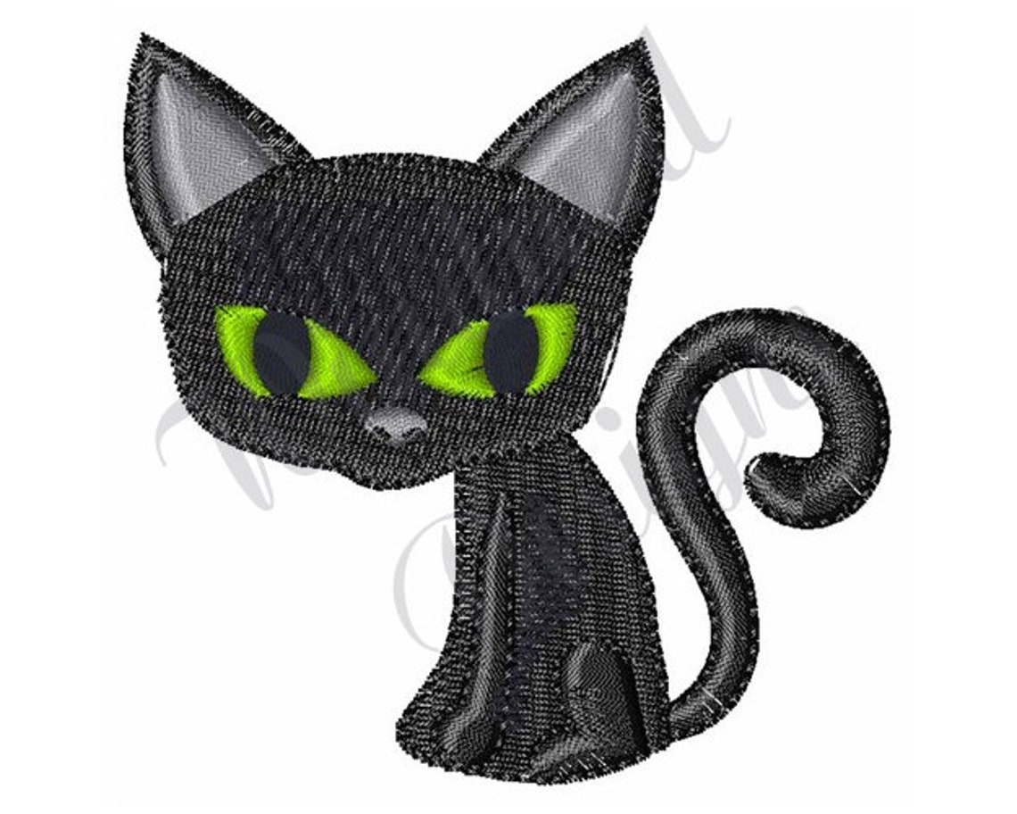 Halloween Black Cat Machine Embroidery Design, Embroidery Designs ...