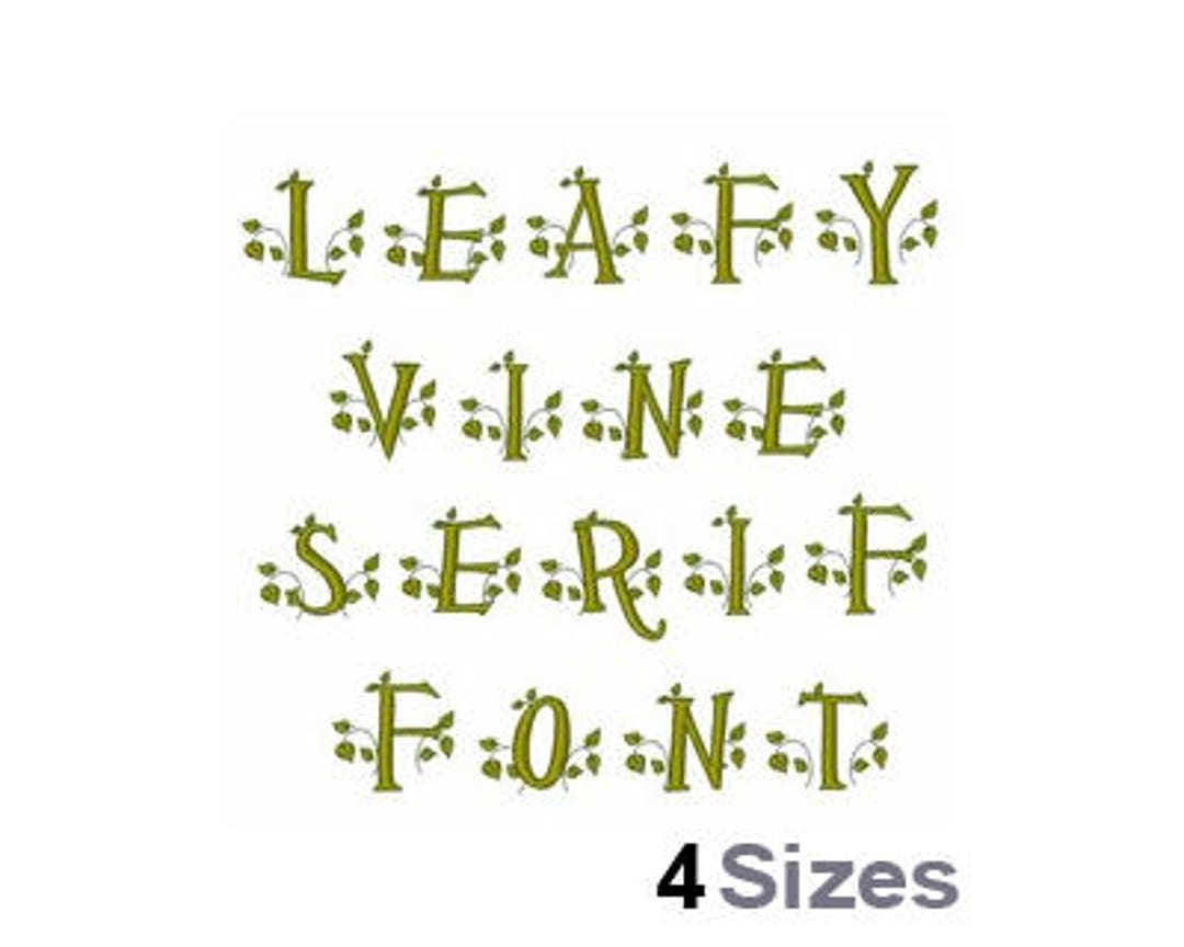 Leafy Vine Serif Machine Embroidery Font Instant Download Embroidery ...
