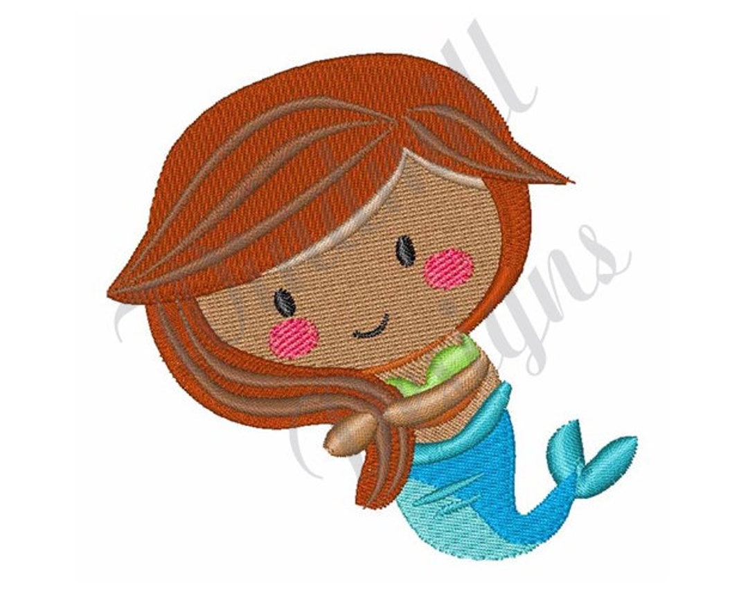 Little Mermaid -machine Embroidery Design, Embroidery Designs, Machine ...