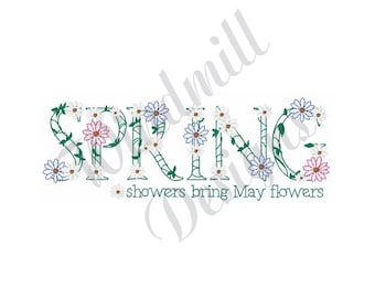 Floral Spring Embroidery Machine Embroidery Design, Embroidery Patterns ...