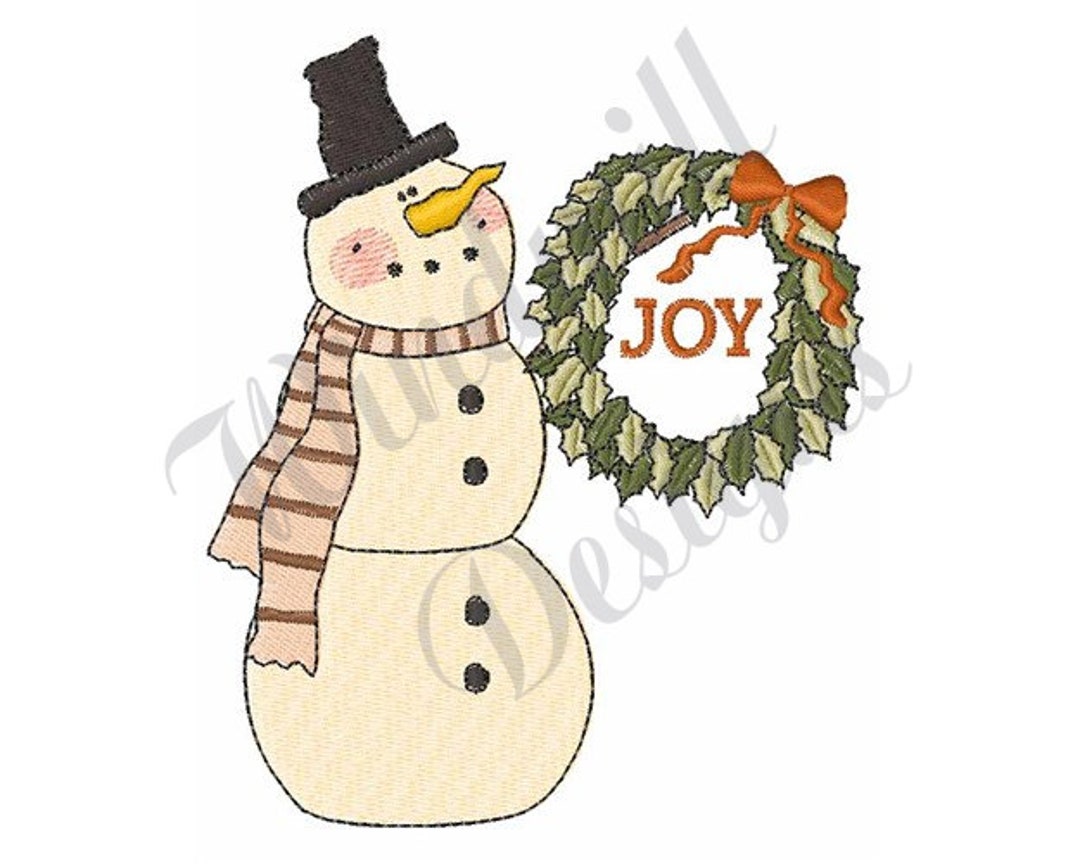 Joy Snowman - Machine Embroidery Design, Embroidery Designs, Machine ...