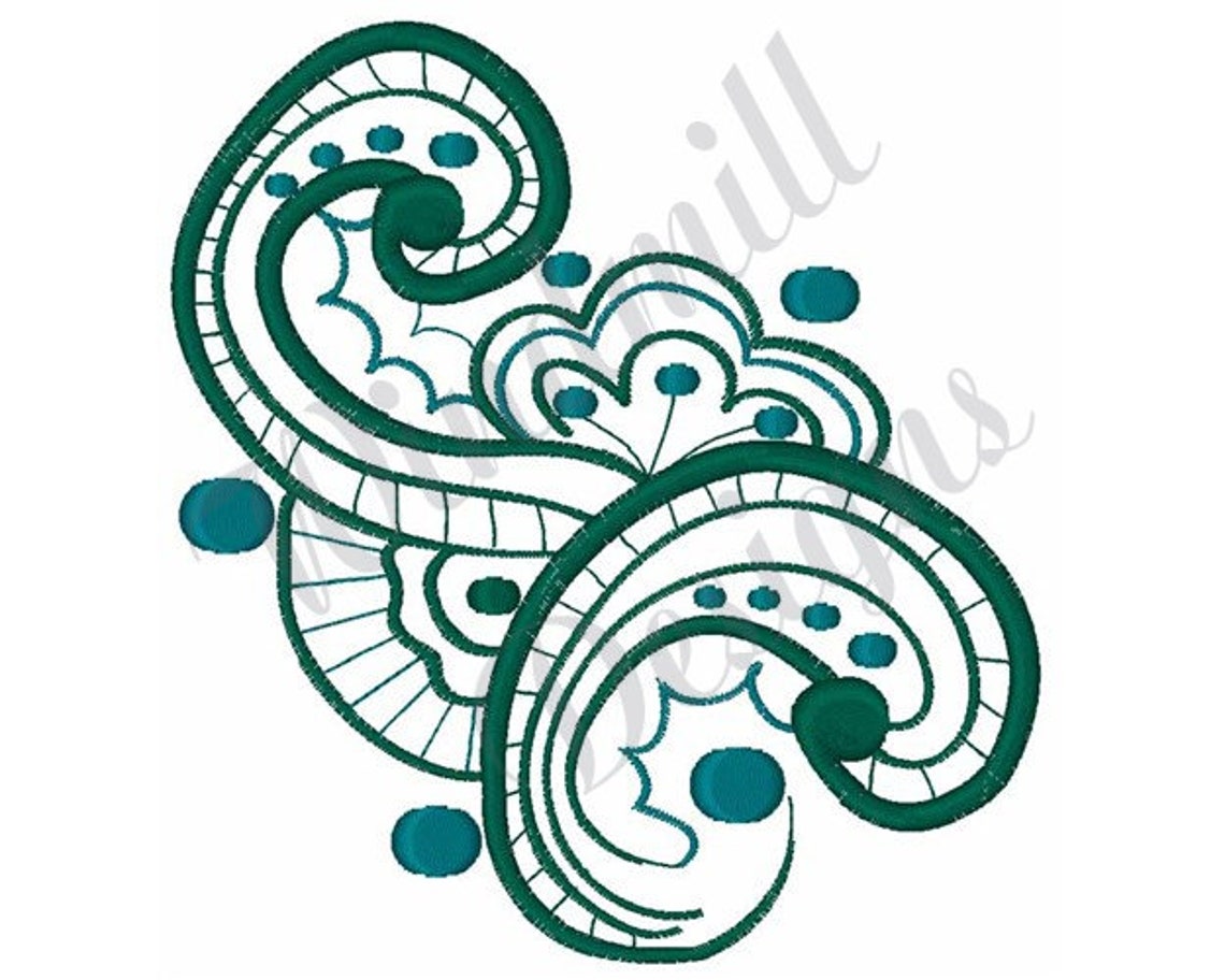 Swirl Paisley Machine Embroidery Design Embroidery Designs | Etsy