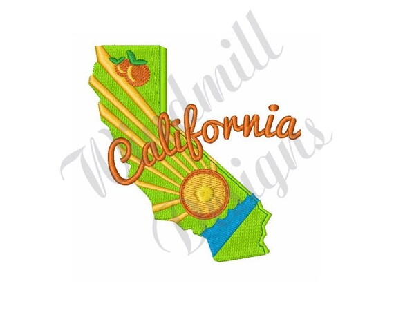 State California Machine Embroidery Design Embroidery | Etsy