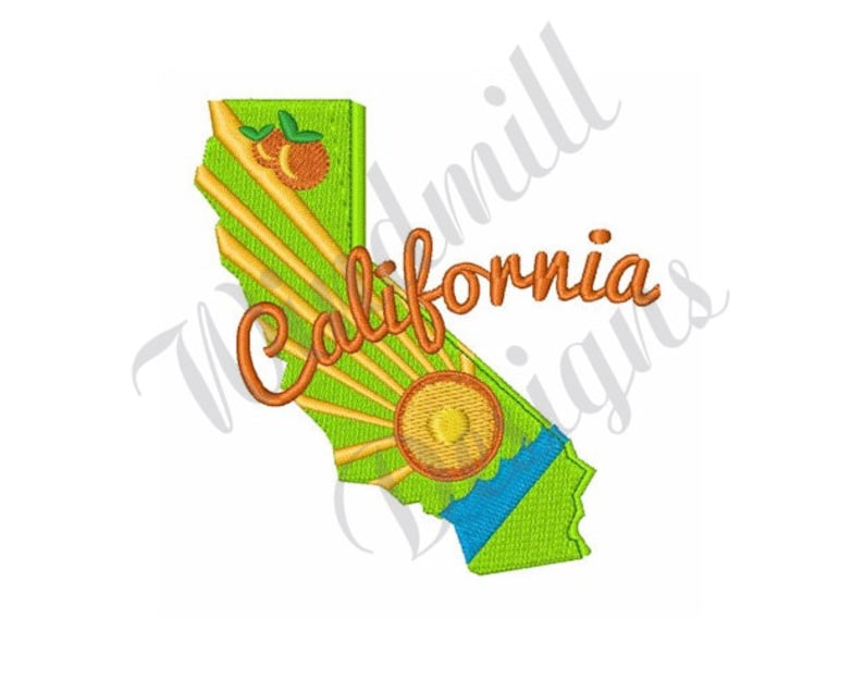 State California - Machine Embroidery Design, Embroidery Designs ...