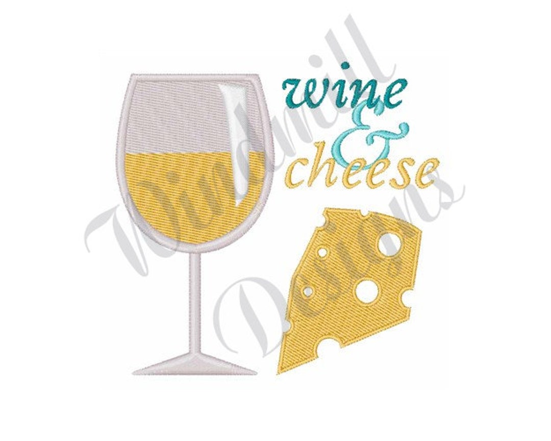 Wine & Cheese - Machine Embroidery Design, Embroidery Designs, Machine ...