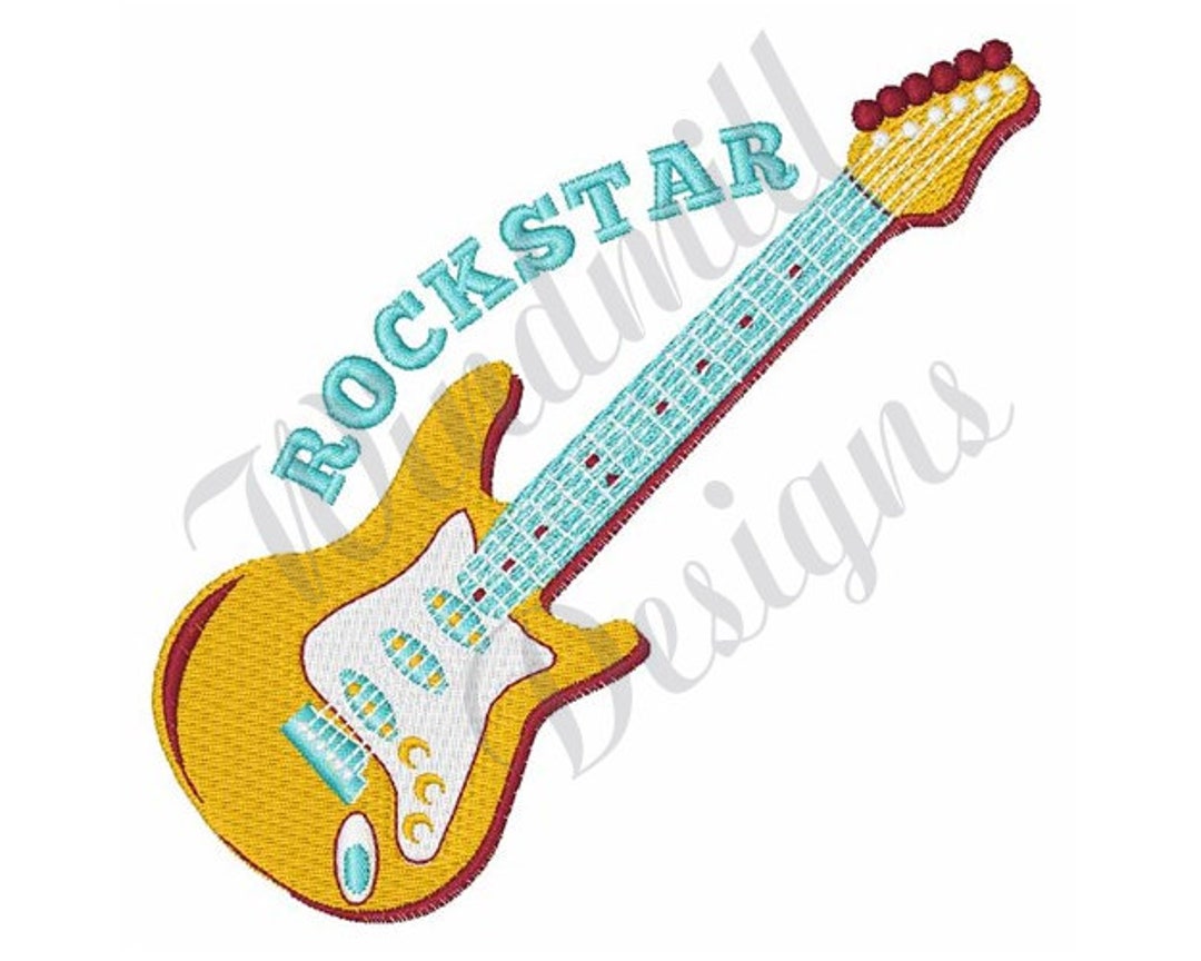 Electric Guitar -machine Embroidery Design, Embroidery Designs, Machine ...