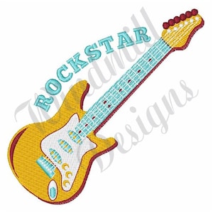 Electric Guitar -machine Embroidery Design, Embroidery Designs, Machine ...