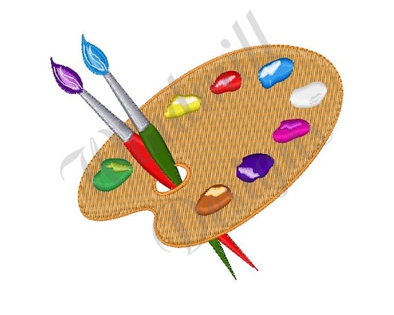 Paint Palette Machine Embroidery Design Embroidery Designs - Etsy