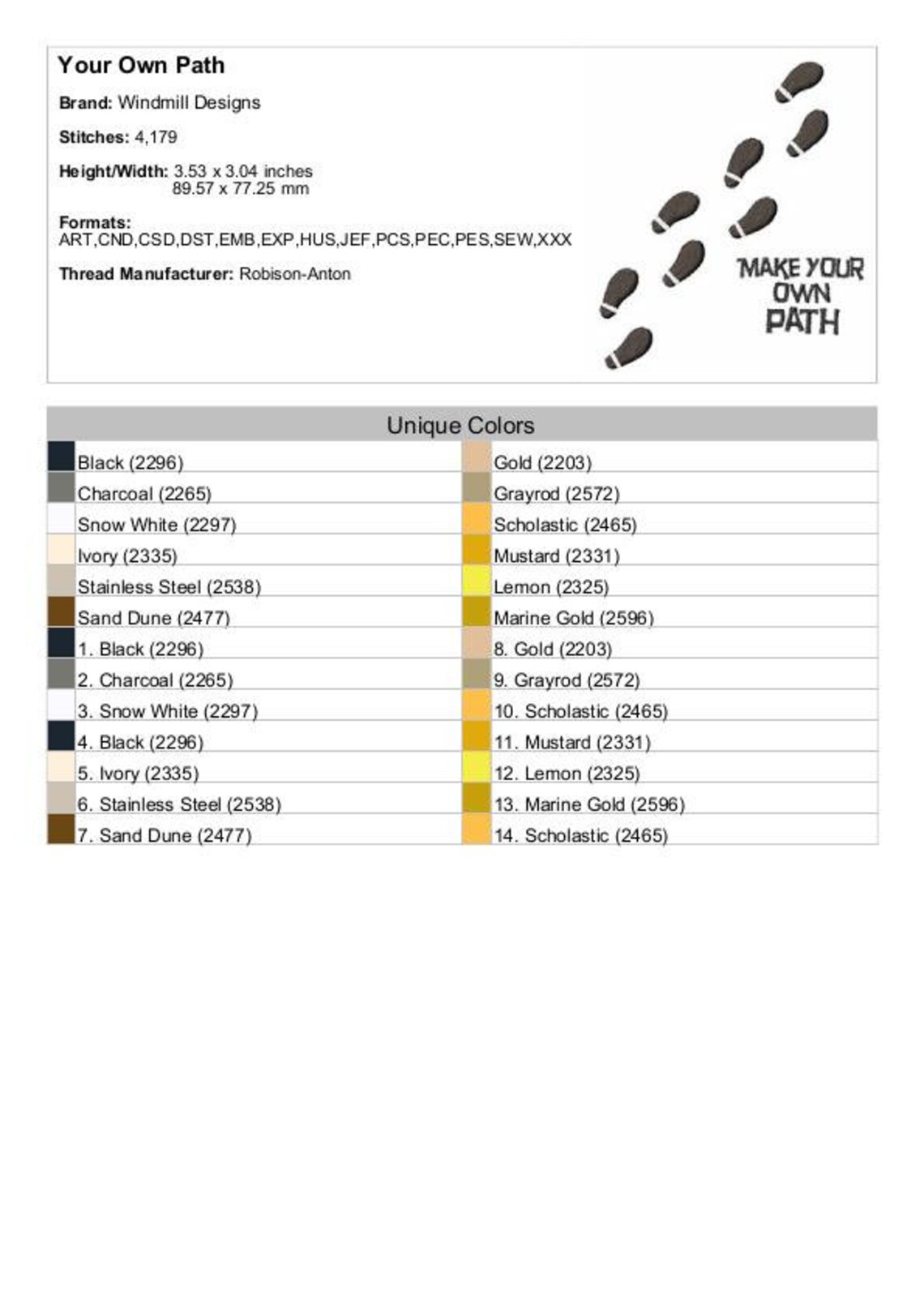 Make Your Own Path Footprints Machine Embroidery Design | Etsy