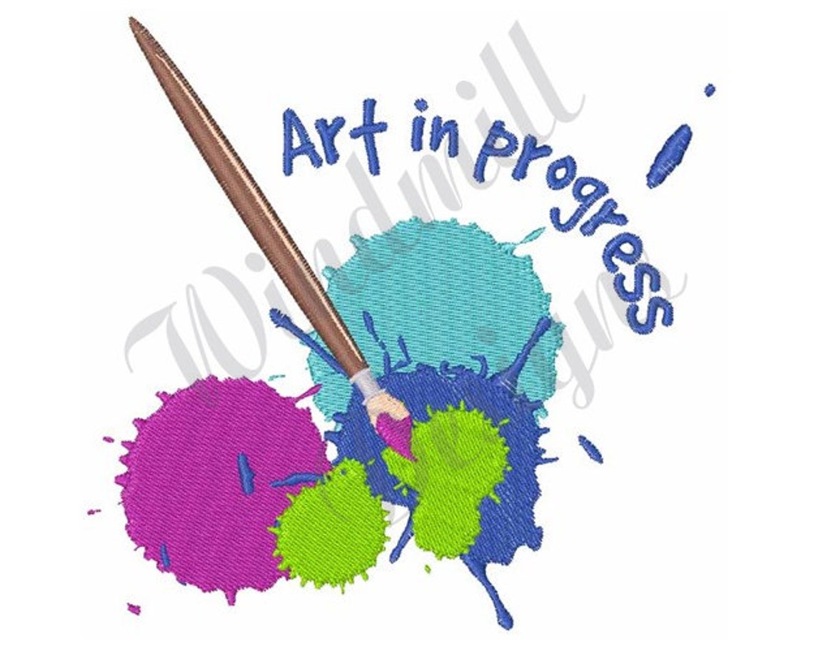 Paintbrush and Paint Machine Embroidery Design Embroidery - Etsy