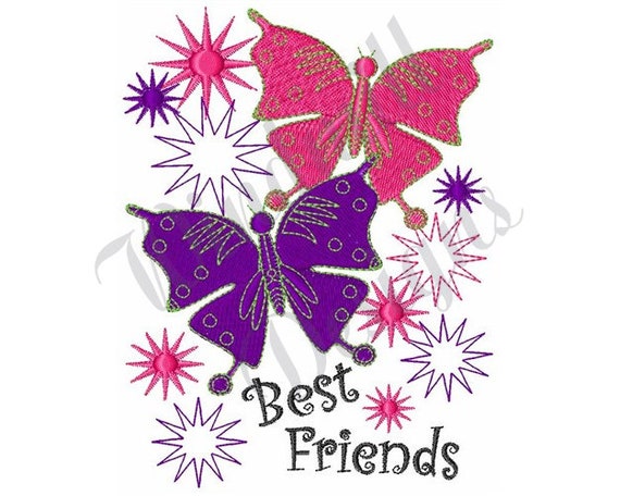 Best Friends Machine Embroidery Design Embroidery Designs - Etsy