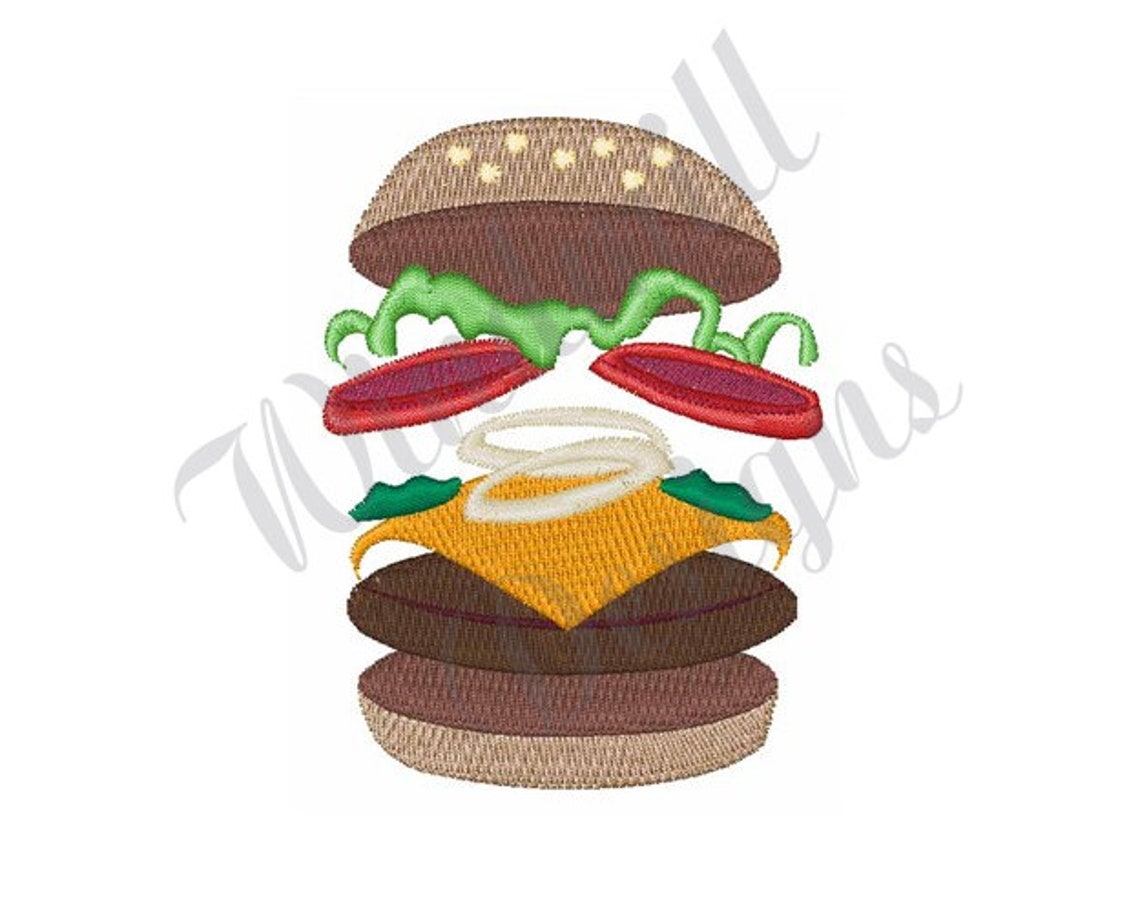 Cheese Burger Machine Embroidery Design Embroidery Designs - Etsy